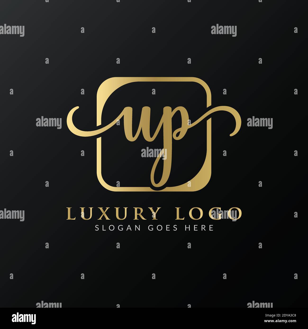 Initial UP letter Logo Design vector Template. Abstract Luxury Letter ...