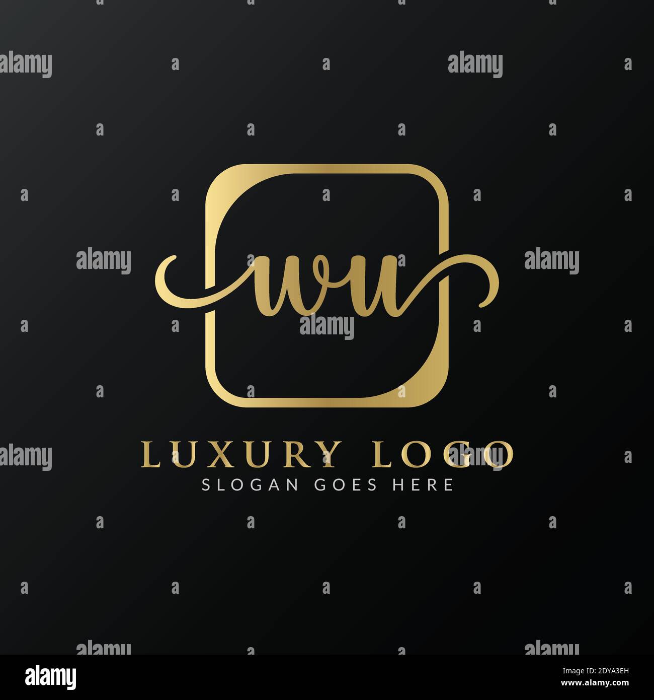 Creative letter WU Logo Design Vector Template. Initial Luxury Letter ...