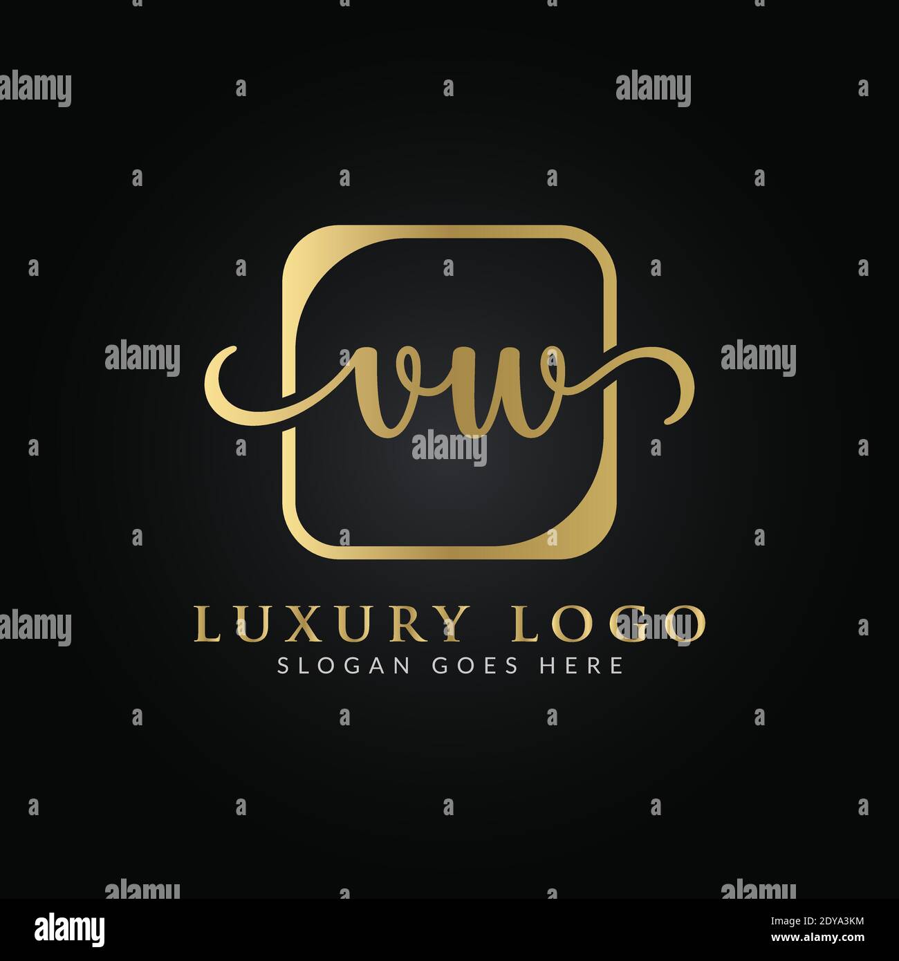 Initial VW Letter Logo Modern Typography Vector Template. Creative ...