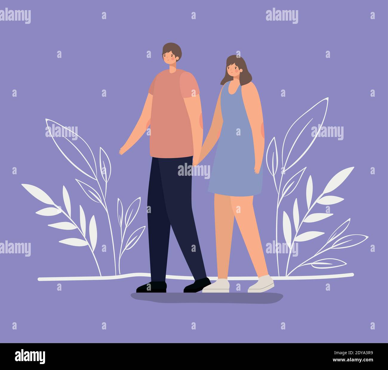 romantic cople in a purple background Stock Vector Image & Art - Alamy