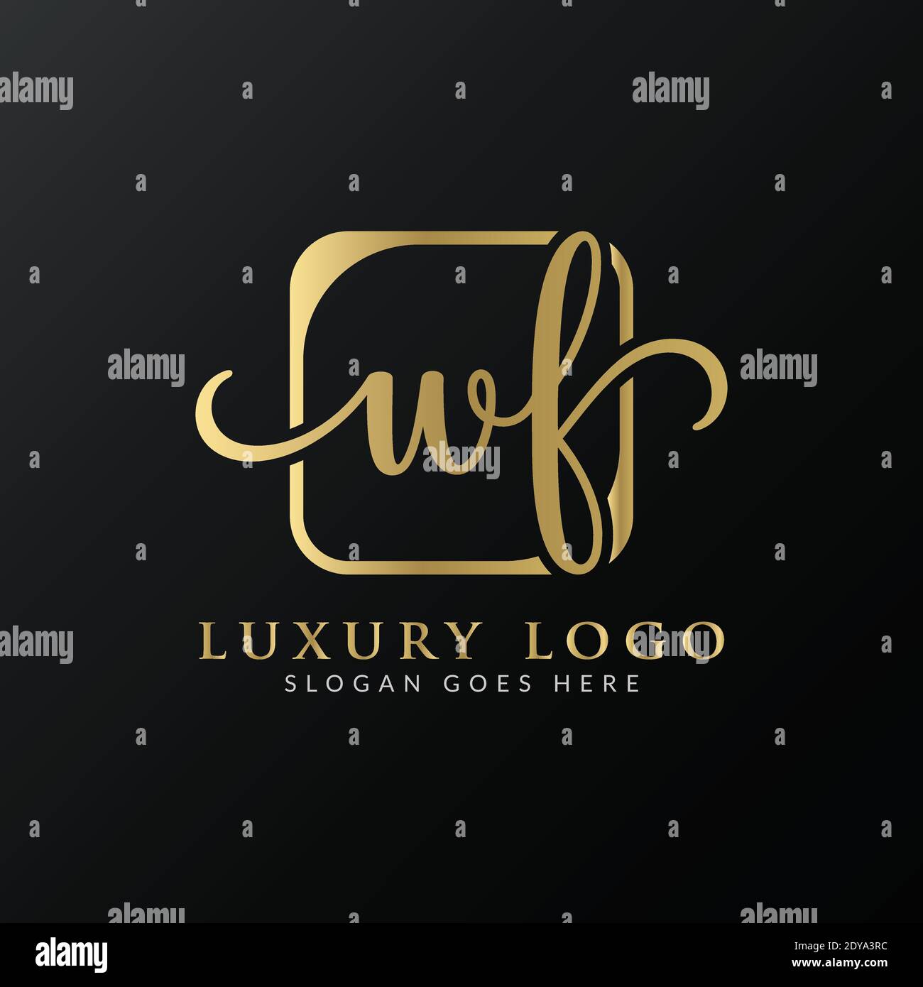 Creative letter WF Logo Design Vector Template. Initial Luxury Letter ...