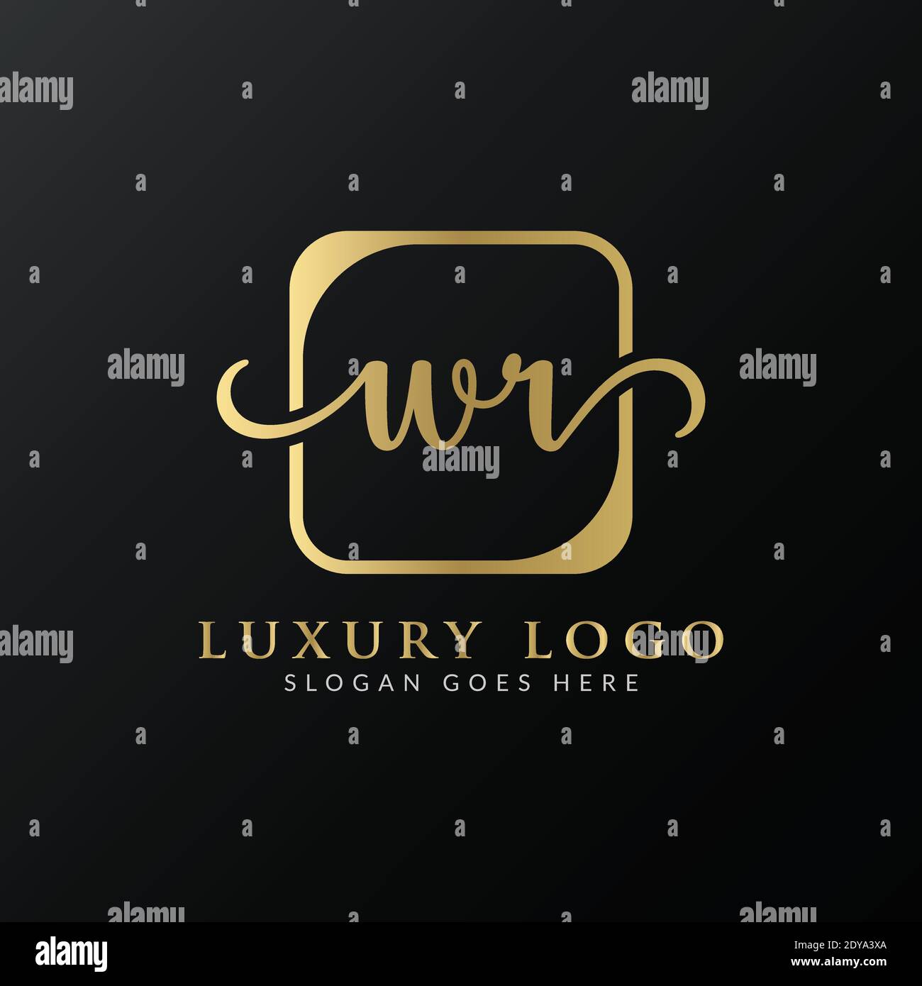 Creative letter WR Logo Design Vector Template. Initial Luxury Letter ...