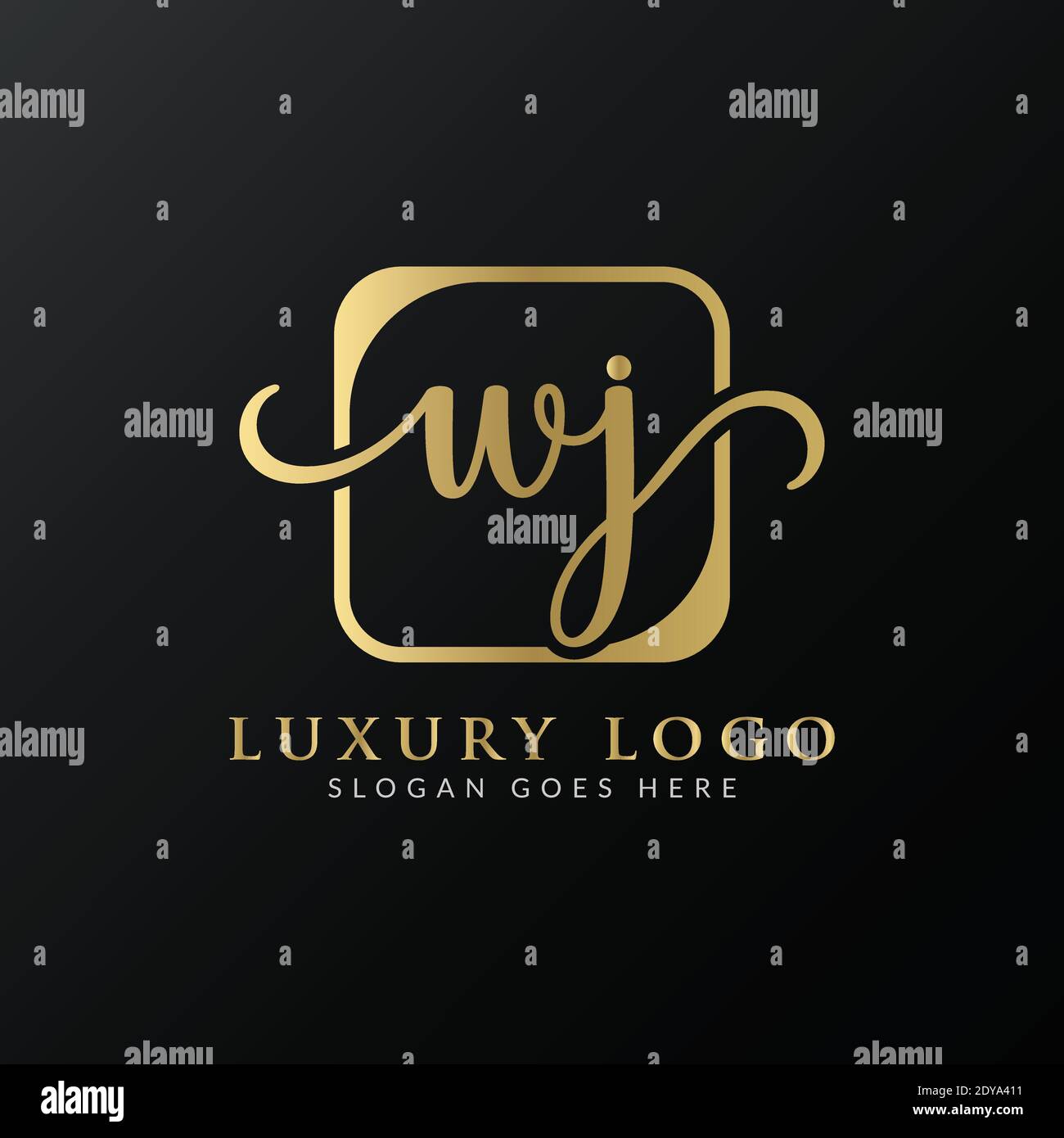 Creative letter WJ Logo Design Vector Template. Initial Luxury Letter ...