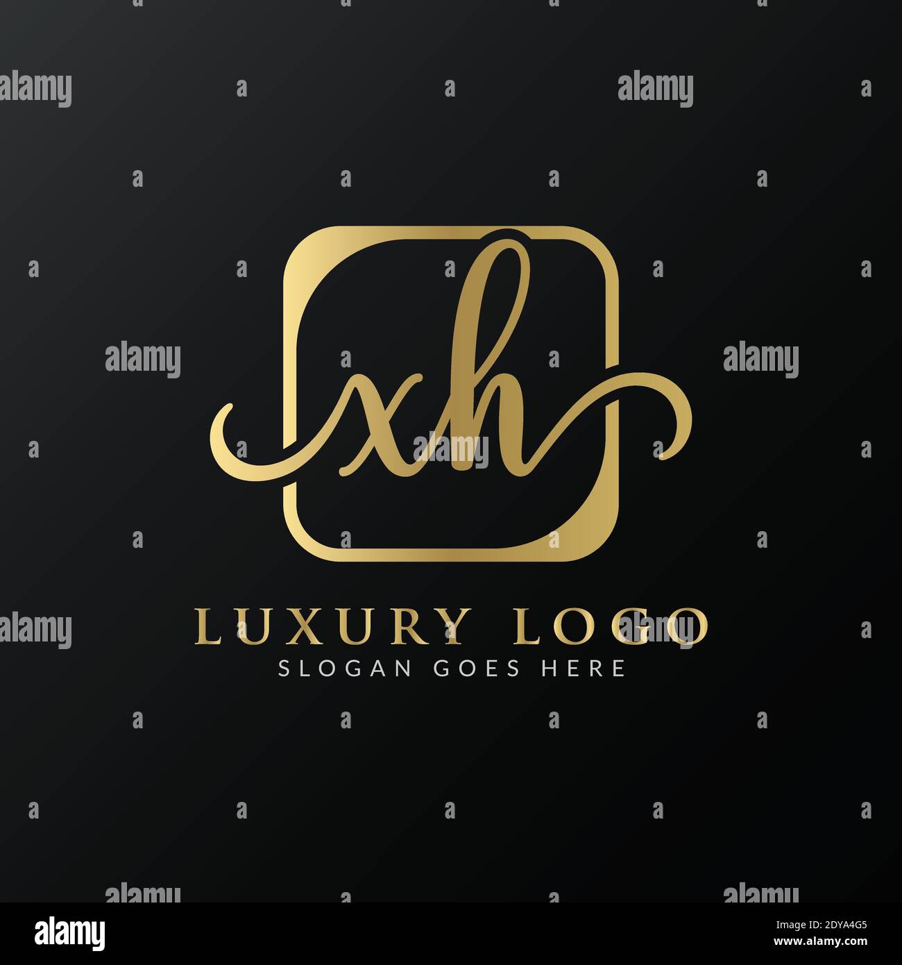 Creative letter XH Logo Design Vector Template. Initial Luxury Letter ...