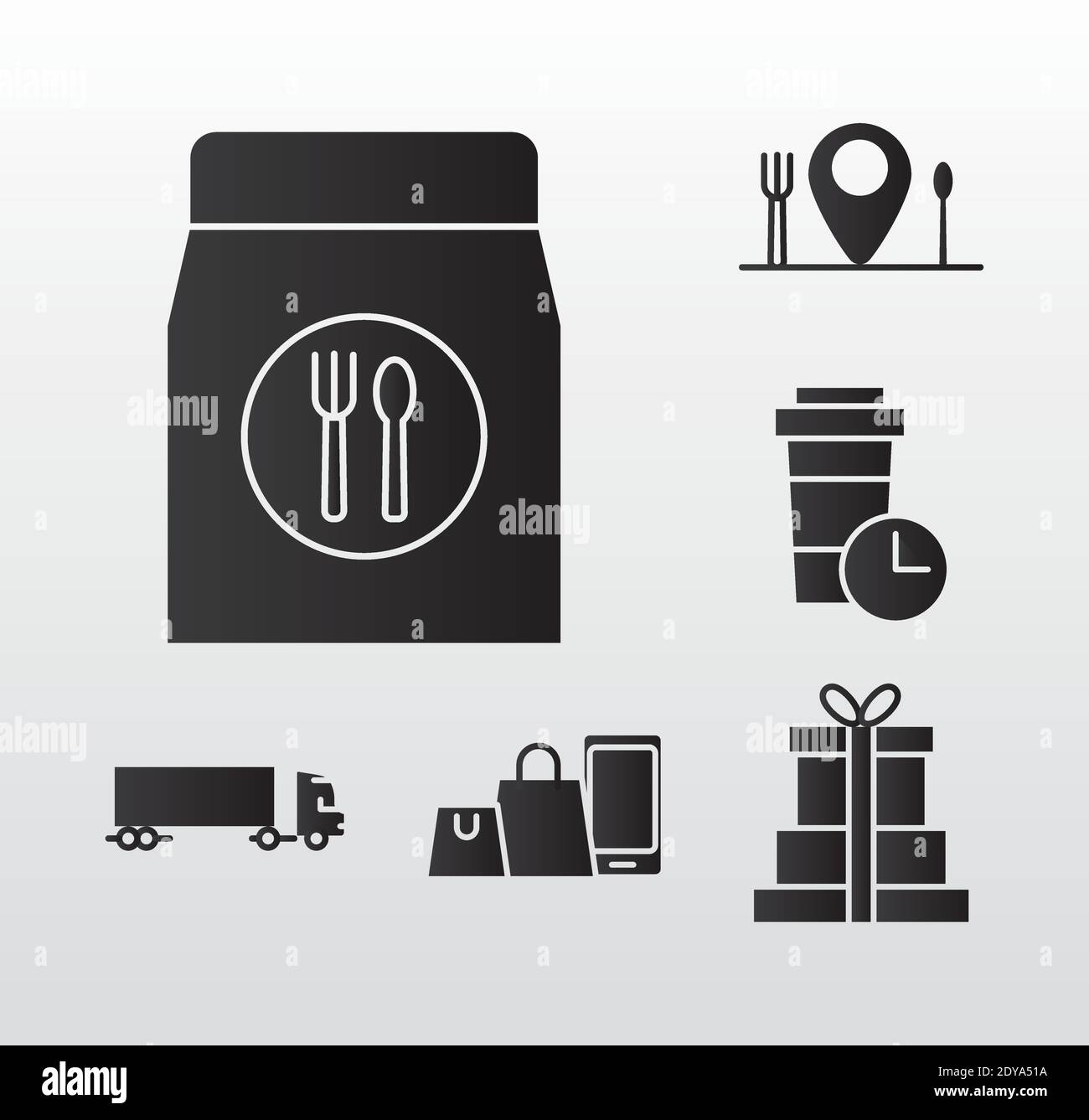 bundle of six delivery service icons vector illustration design Stock ...