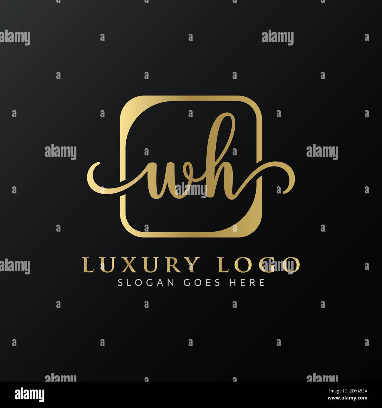 Creative letter WH Logo Design Vector Template. Initial Luxury Letter WH Logo Design Stock ...