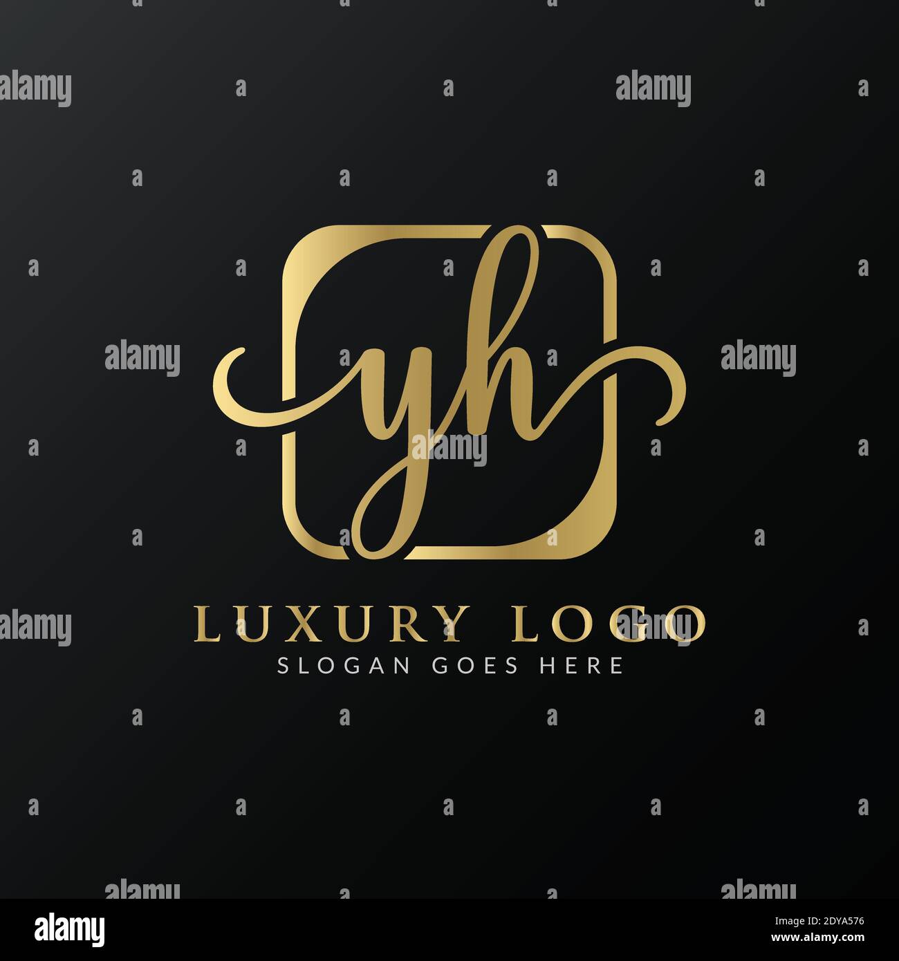 YH Logo Design Vector Template. Initial Luxury Letter YH Vector ...