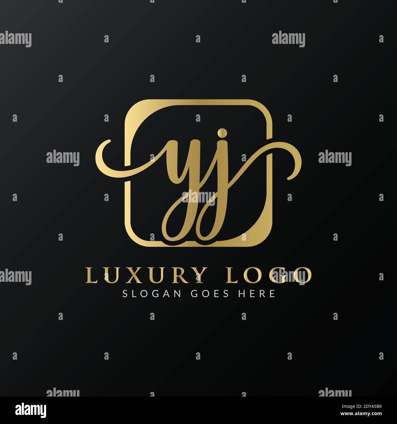 YJ Logo Design Vector Template. Initial Luxury Letter YJ Vector Illustration Stock Vector Image ...