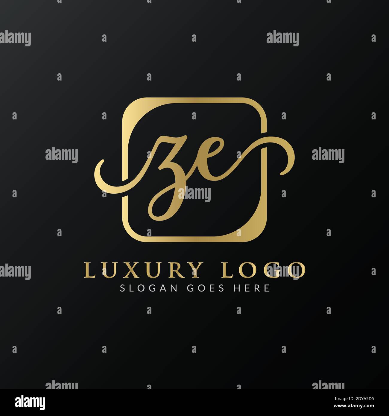 ZE Logo Design Vector Template. Initial Luxury Letter ZE Vector ...