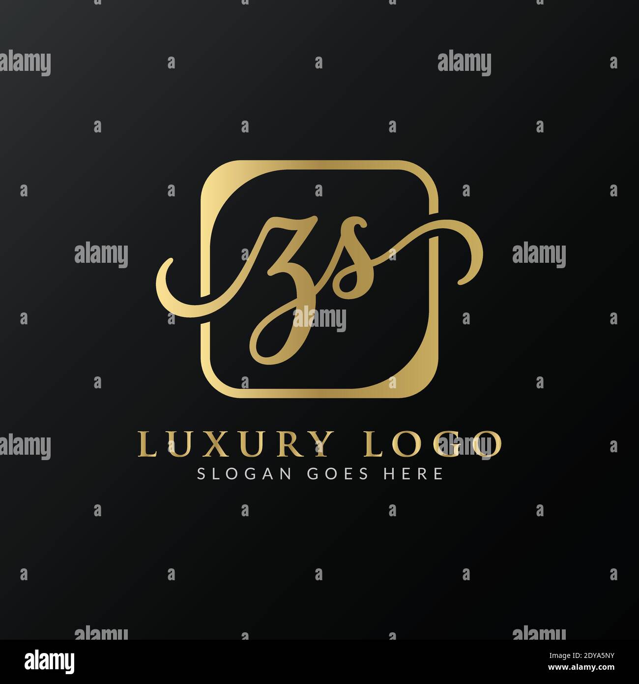 ZS Logo Design Vector Template. Initial Luxury Letter ZS Vector ...