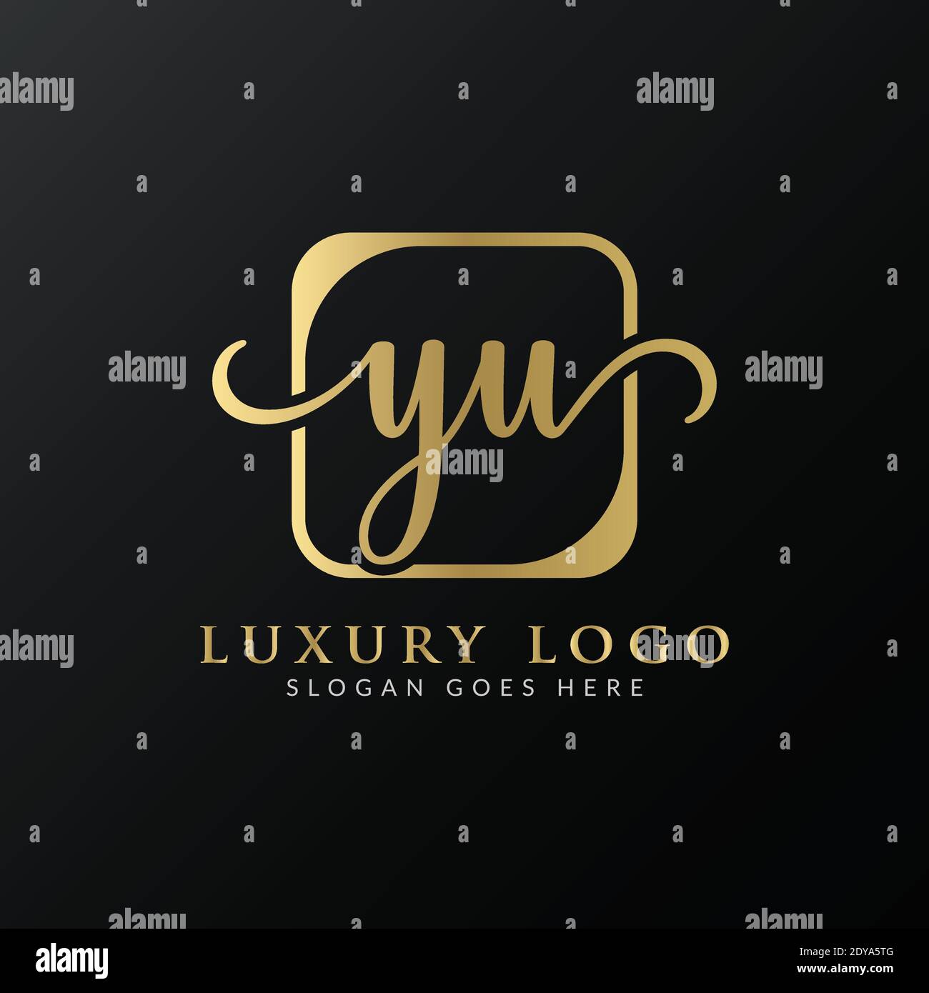 YU Logo Design Vector Template. Initial Luxury Letter YU Vector ...
