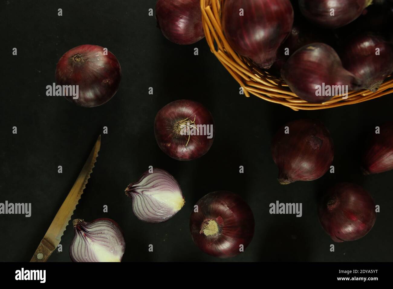 sweet red onions on background. High quality photo Stock Photo - Alamy