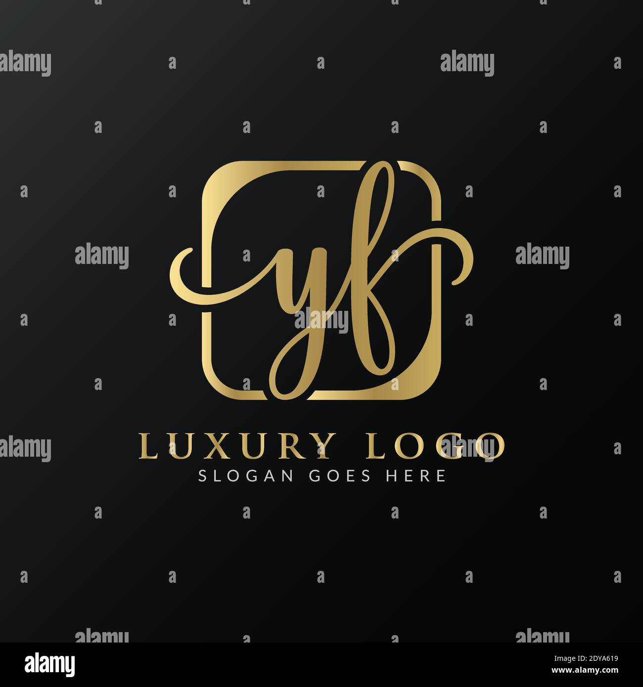 YF Logo Design Vector Template. Initial Luxury Letter YF Vector ...