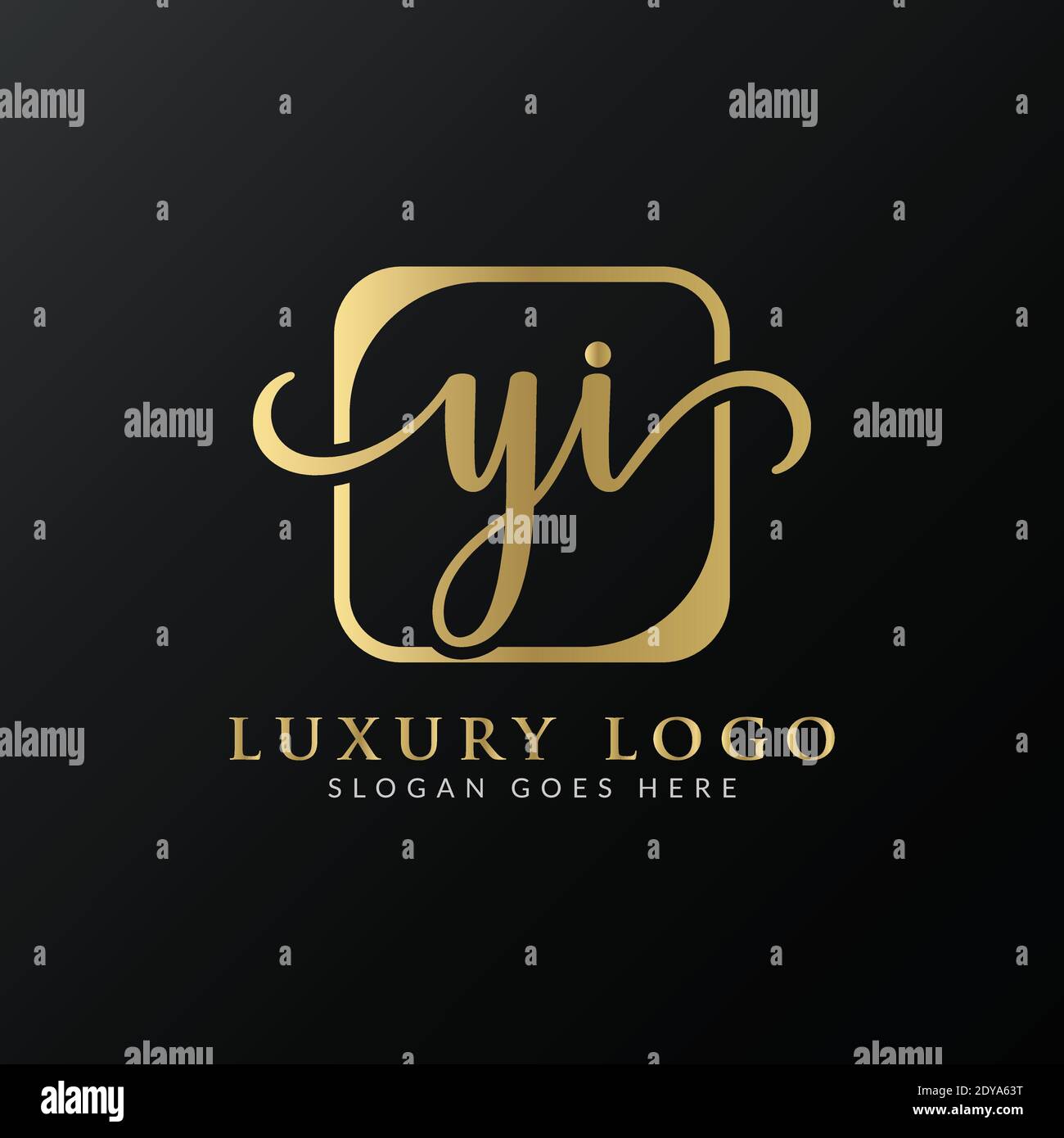 YI Logo Design Vector Template. Initial Luxury Letter YI Vector ...