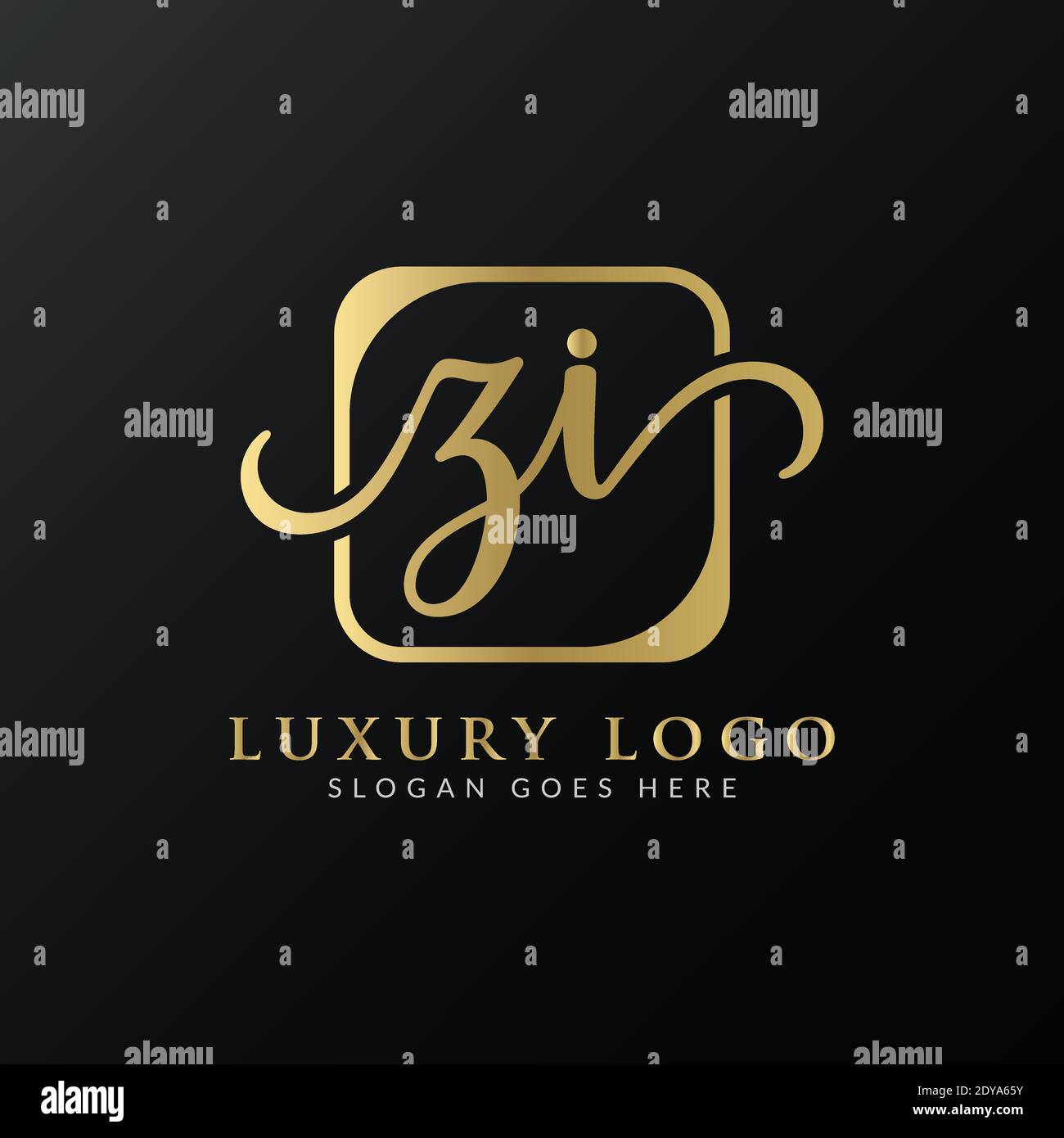 ZI Logo Design Vector Template. Initial Luxury Letter ZI Vector ...