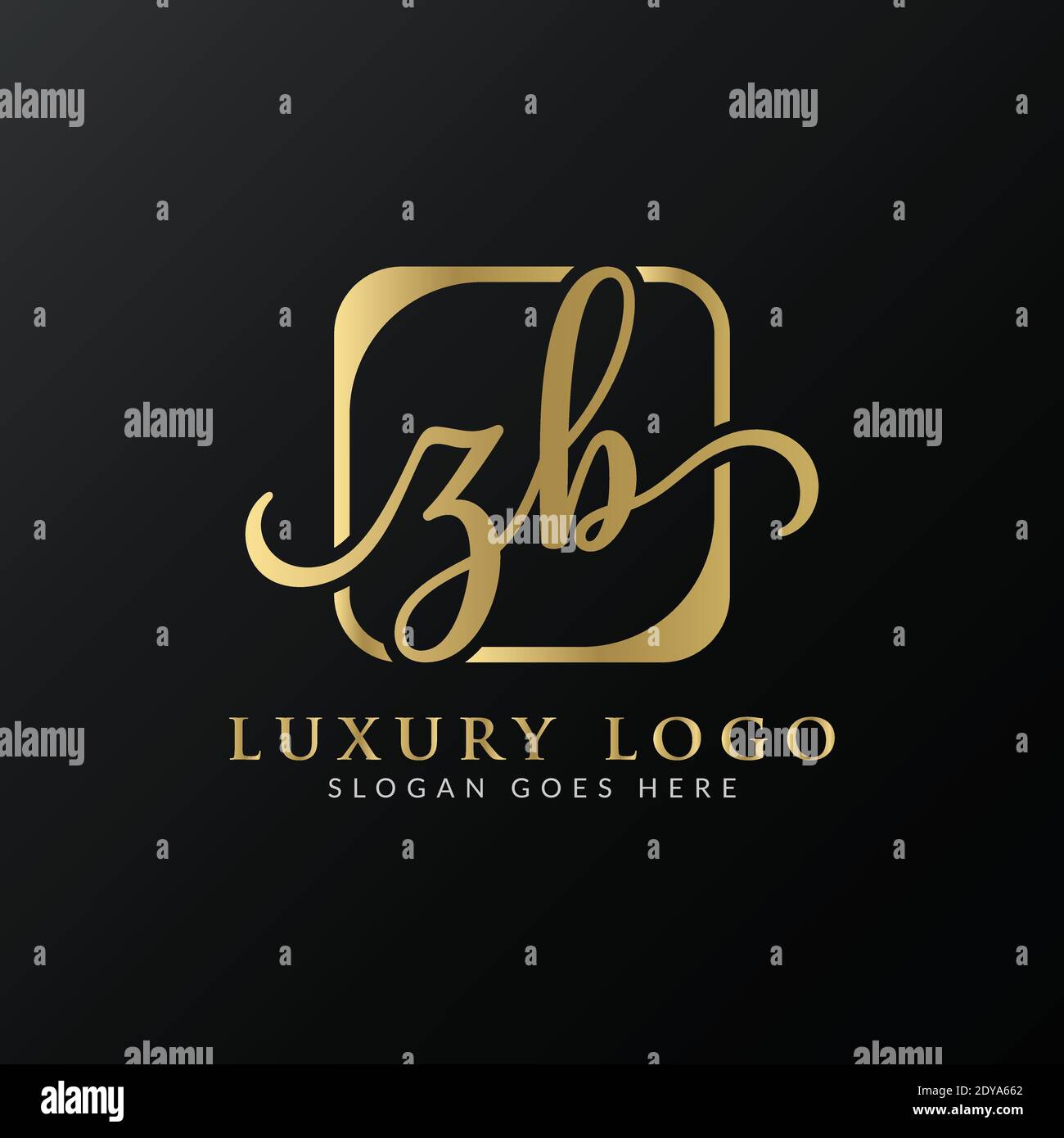 ZB Logo Design Vector Template. Initial Luxury Letter ZB Vector ...