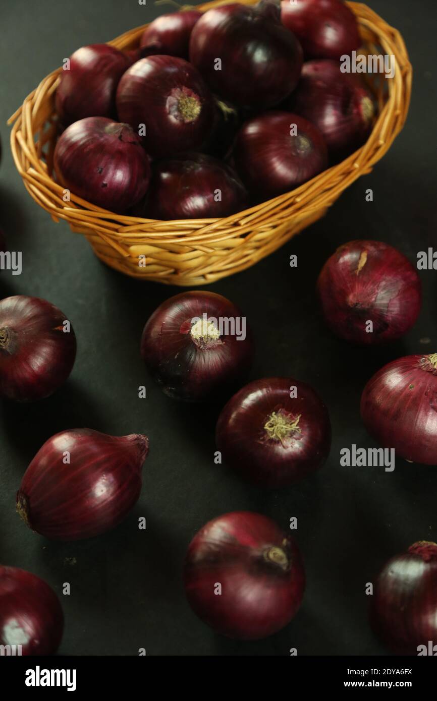 sweet red onions on background. High quality photo Stock Photo - Alamy