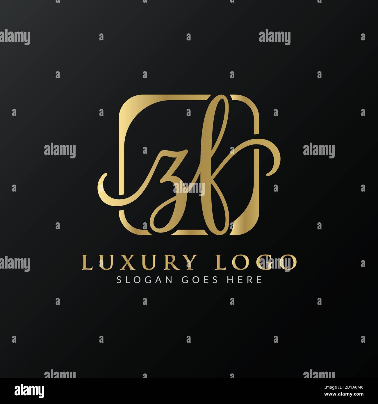 ZF Logo Design Vector Template. Initial Luxury Letter ZF Vector ...