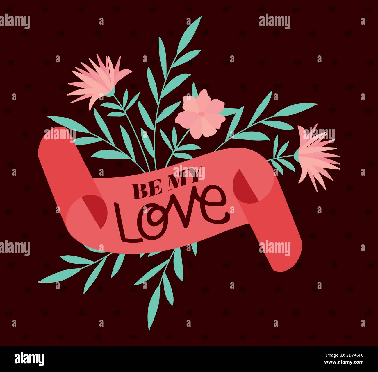be my love lettering on a bundle of roses Stock Vector Image & Art - Alamy