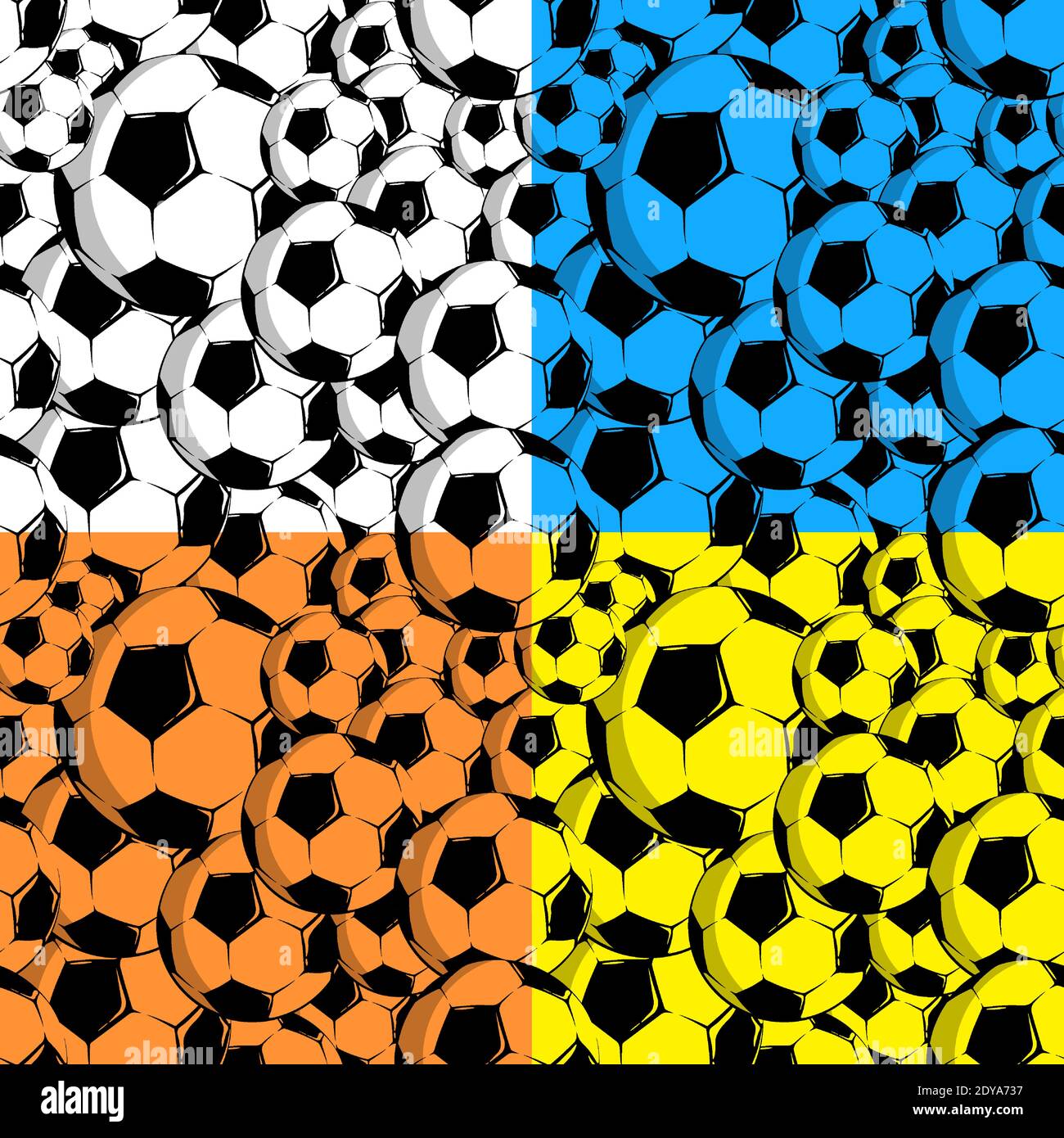 set of seamless patterns with black and white classic sports soccer ...