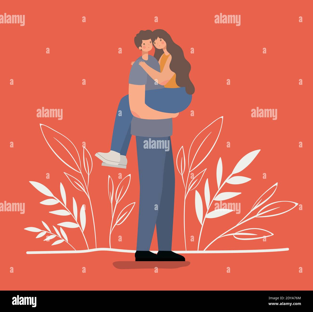 Man lifting girlfriend Stock Vector Images - Alamy