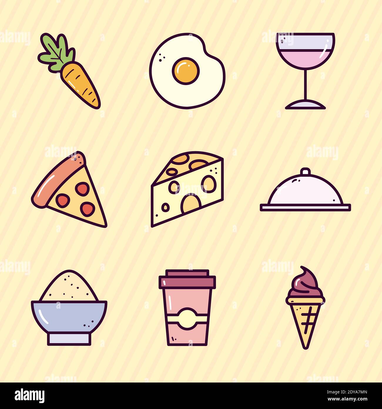 food line and fill style icon set design of eat restaurant and menu ...