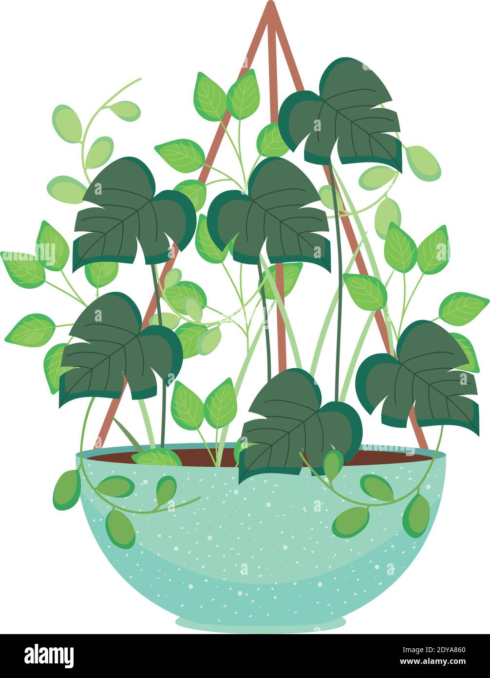 house hanging plant icon over white background, colorful design, vector ...