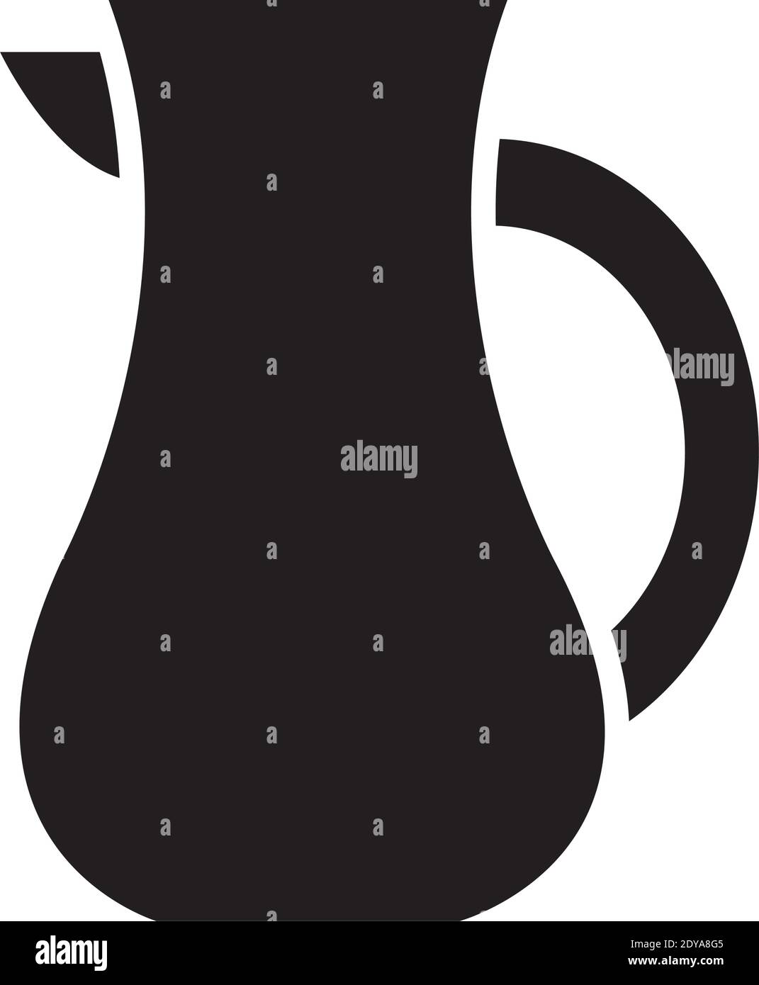 kitchen elements design, jug icon over white background, silhouette ...