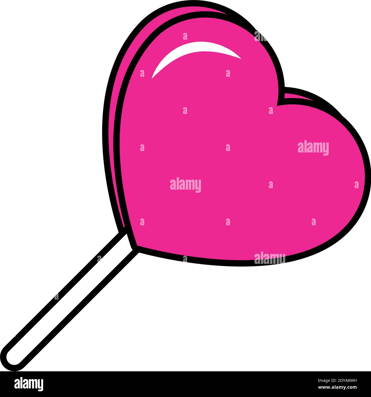 heart lollipop icon over white background, colorful design, vector ...