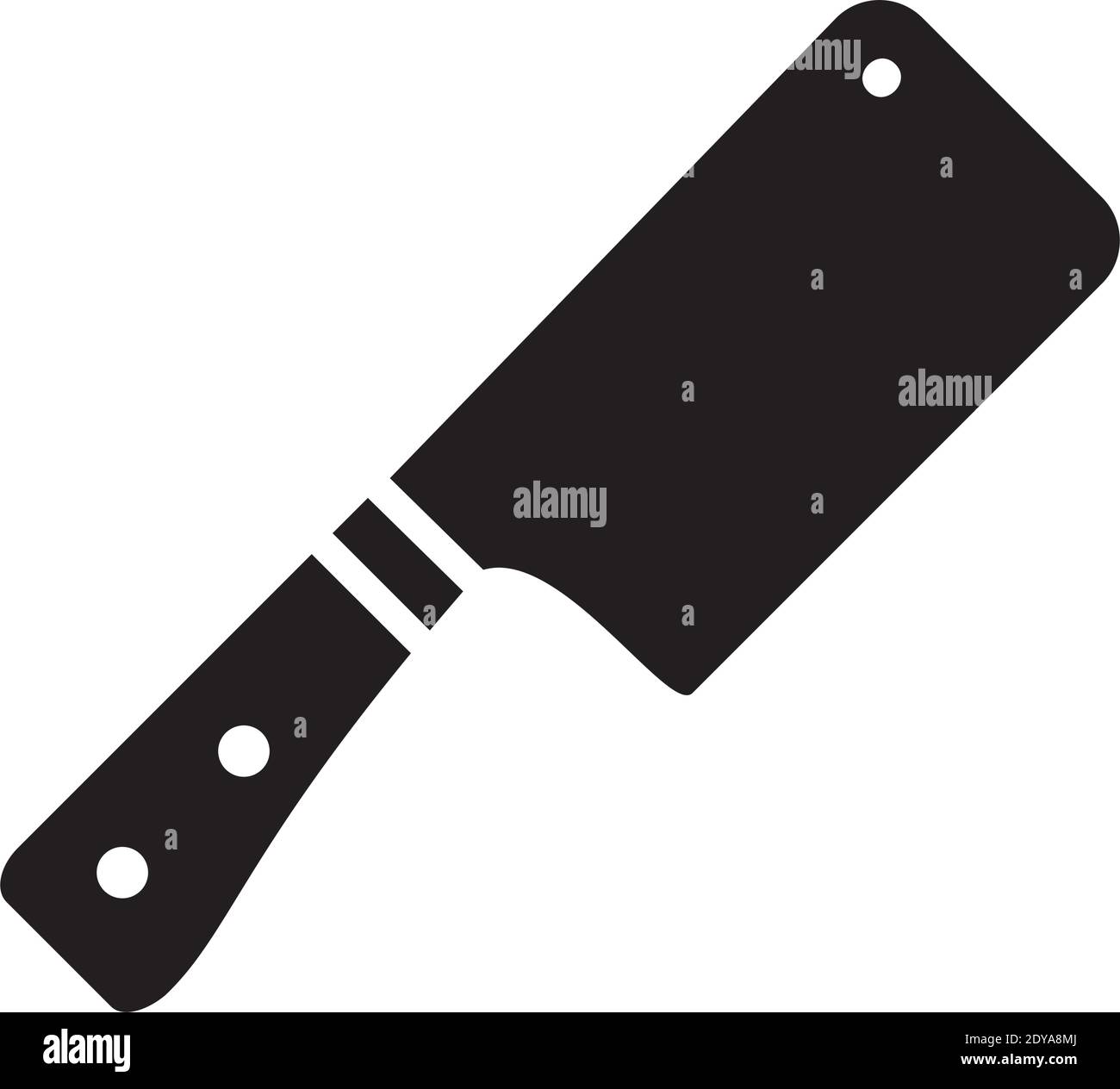 kitchen elements design, cleaver knife icon over white background ...