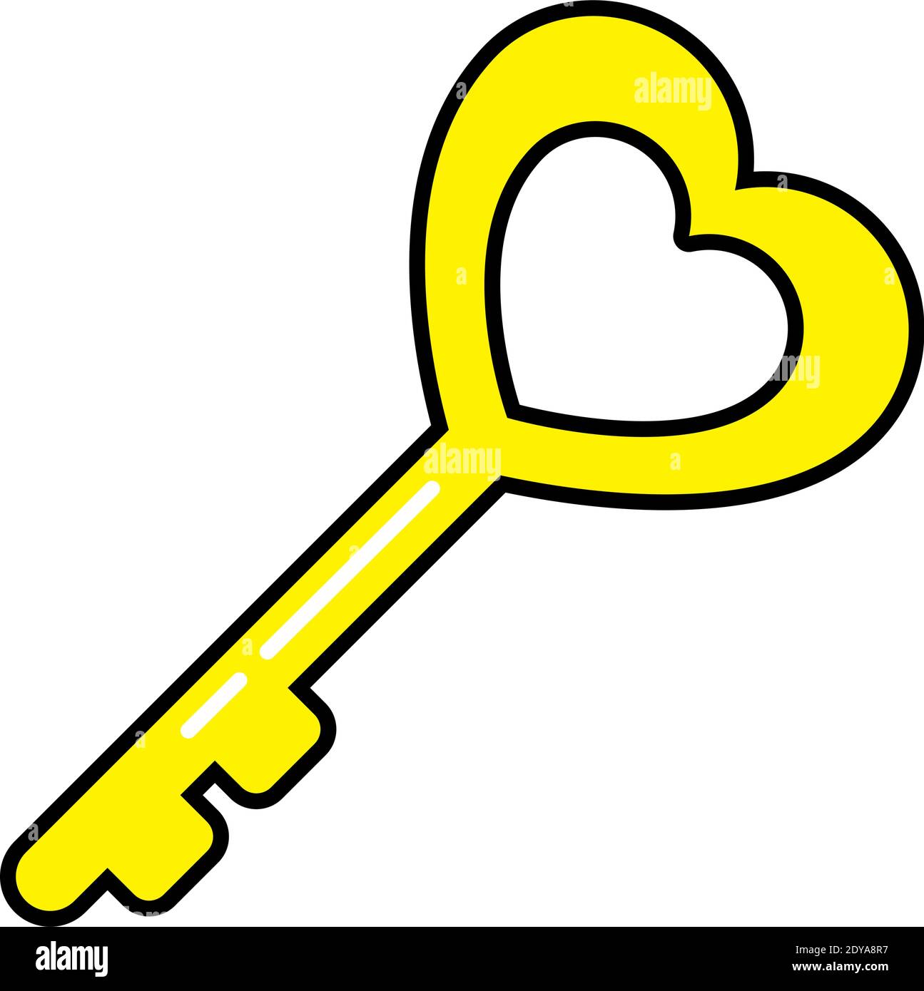 heart key icon over white background, colorful design, vector ...