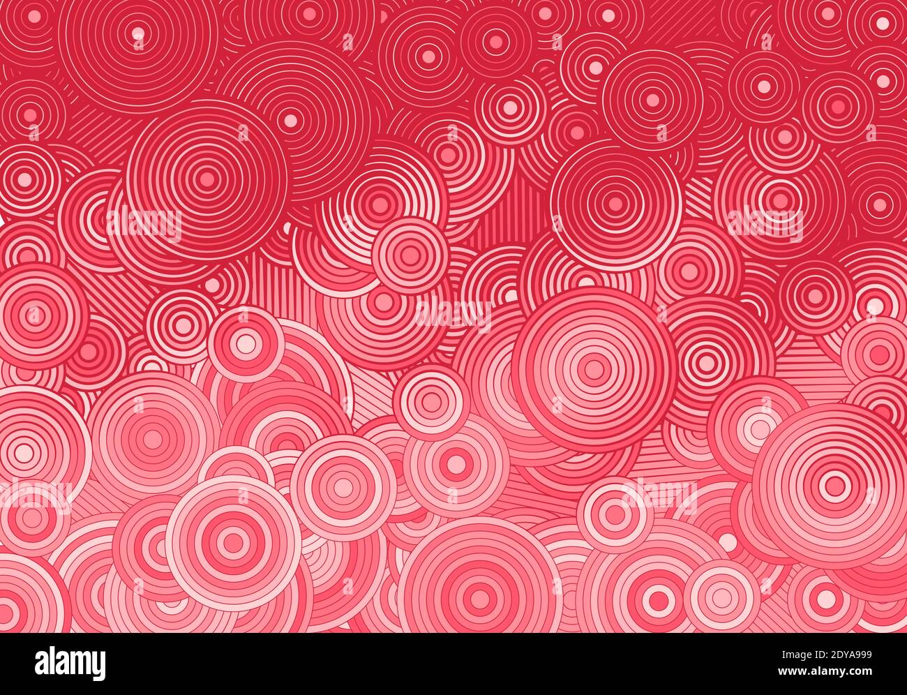 Abstract pink background with circles and lines of various widths in ...