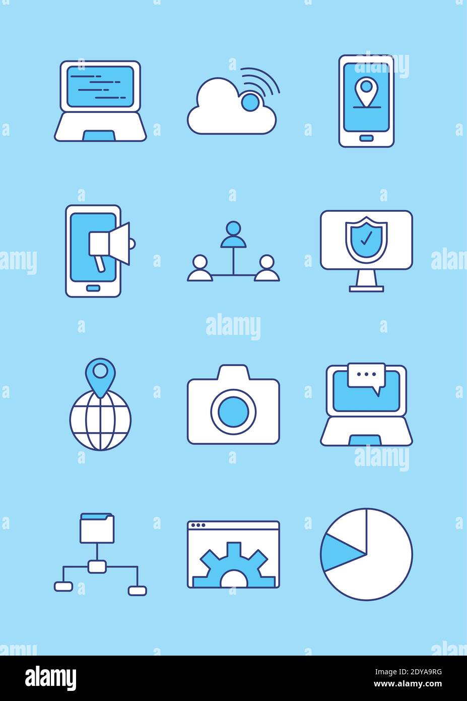 Management icon set 12 icons Stock Vector Images - Alamy