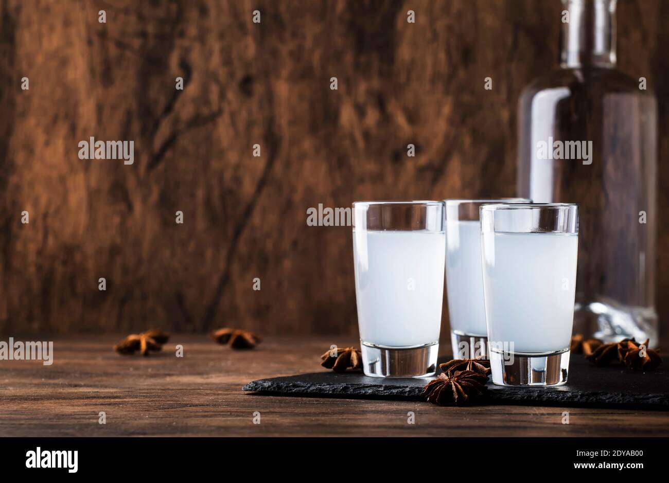 Ouzo - Greek anise brandy, traditional strong alcoholic drink in ...