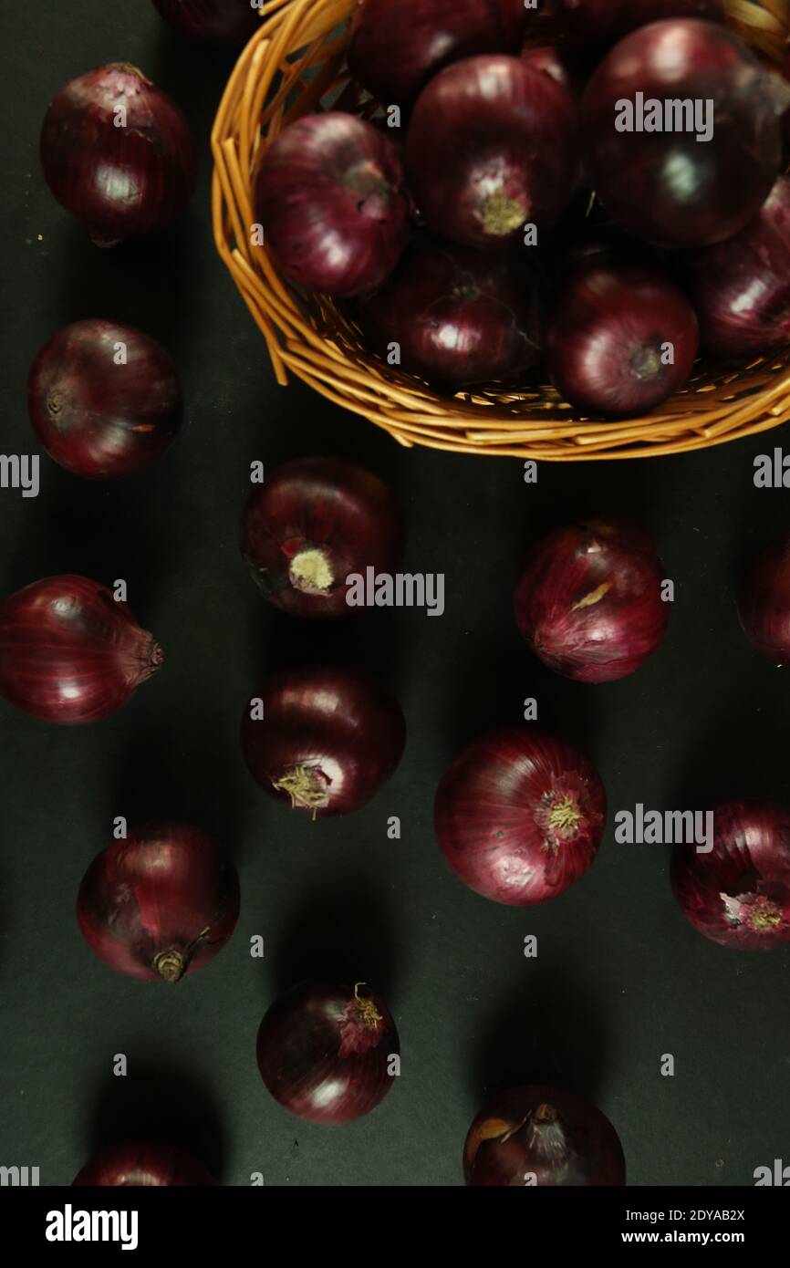 sweet red onions on background. High quality photo Stock Photo - Alamy