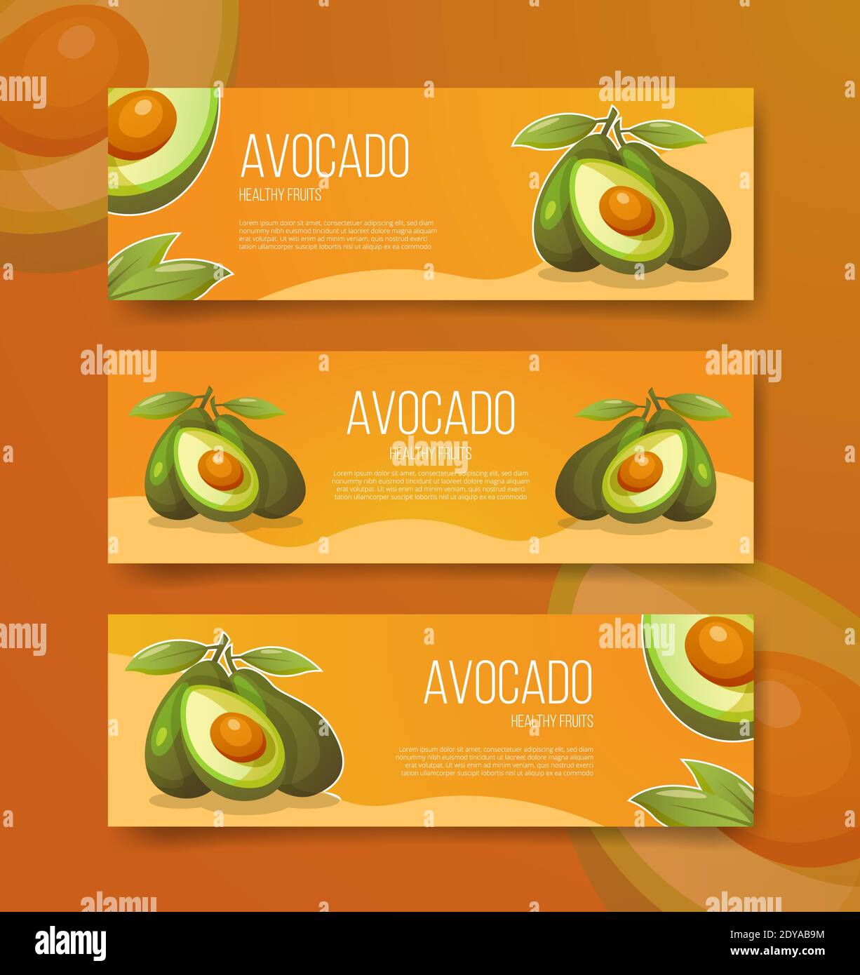 avocado healthy fruits for template banner banners horizontal ...