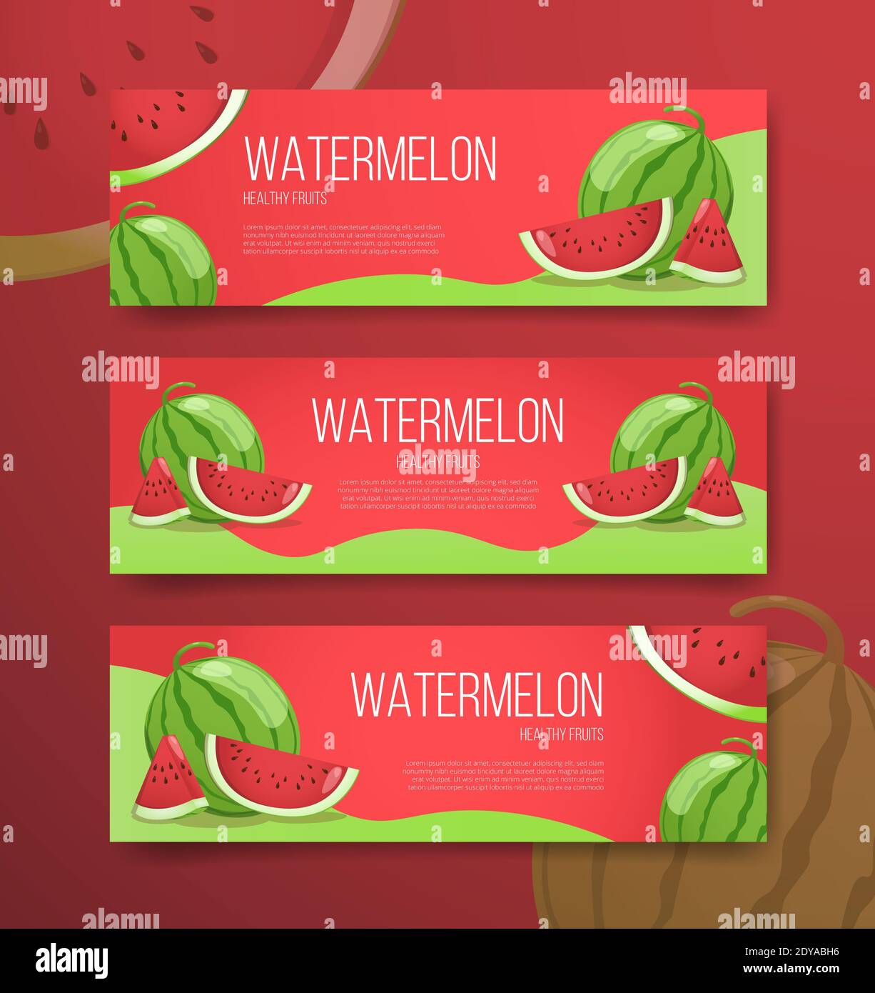 watermelon healthy fruits for template banner banners horizontal ...