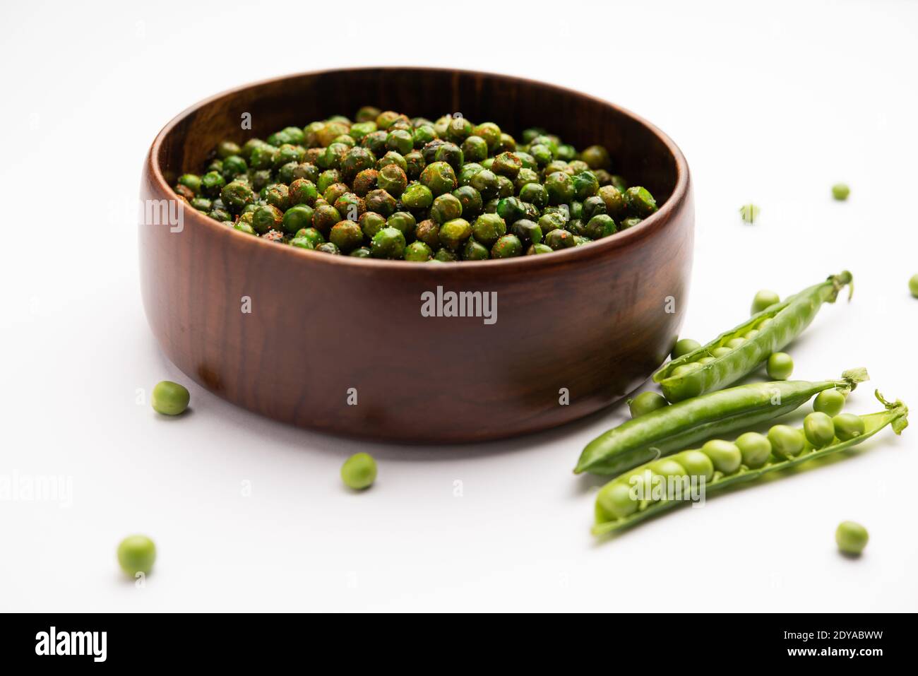 green spicy peas fried or roasted namkeen, dry snacks or chakna ...