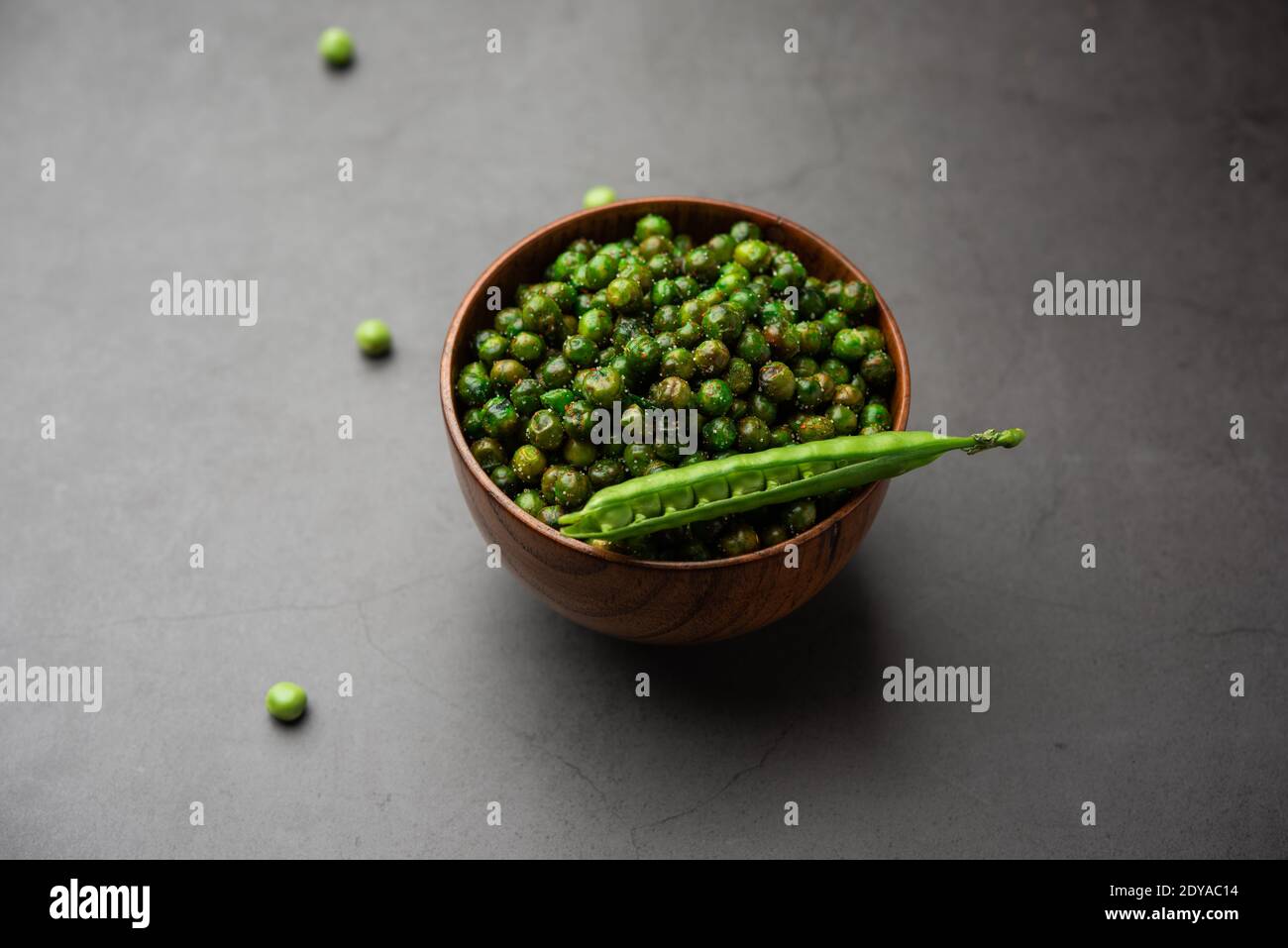 green spicy peas fried or roasted namkeen, dry snacks or chakna ...