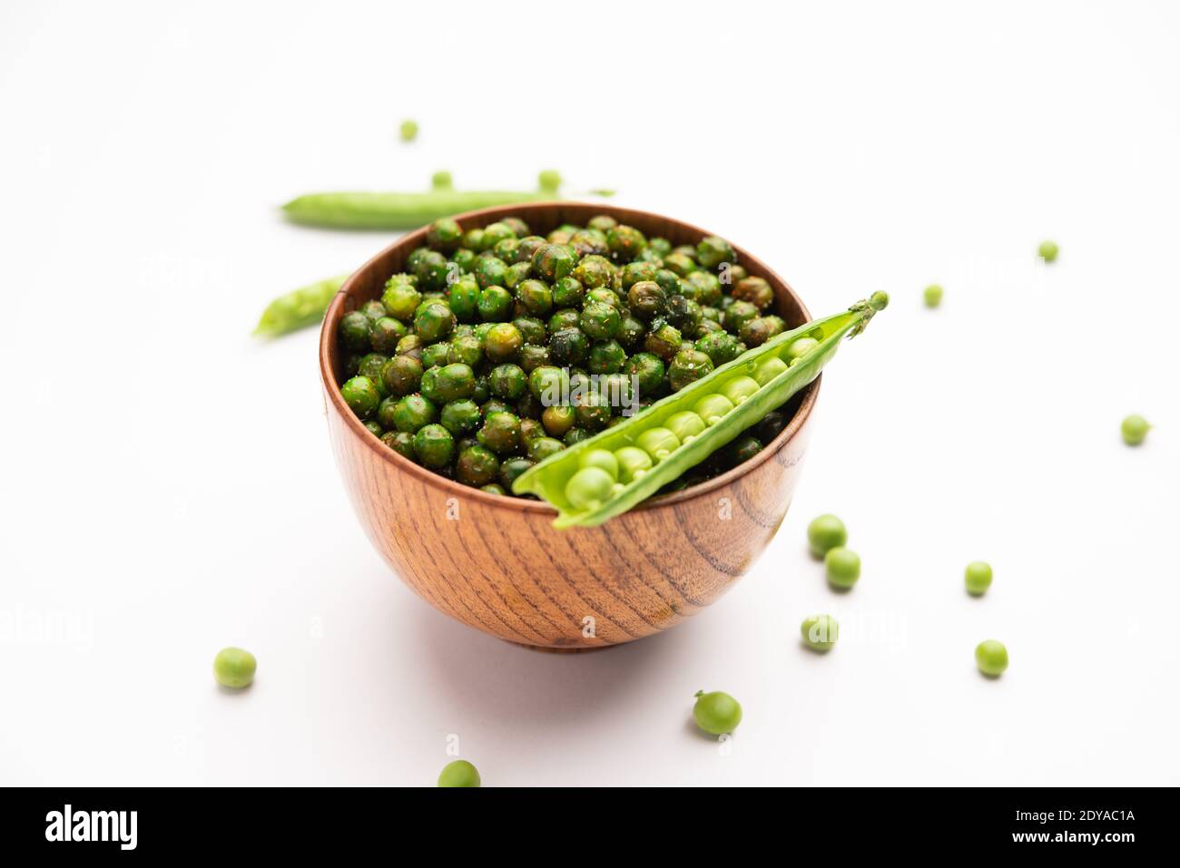 green spicy peas fried or roasted namkeen, dry snacks or chakna ...