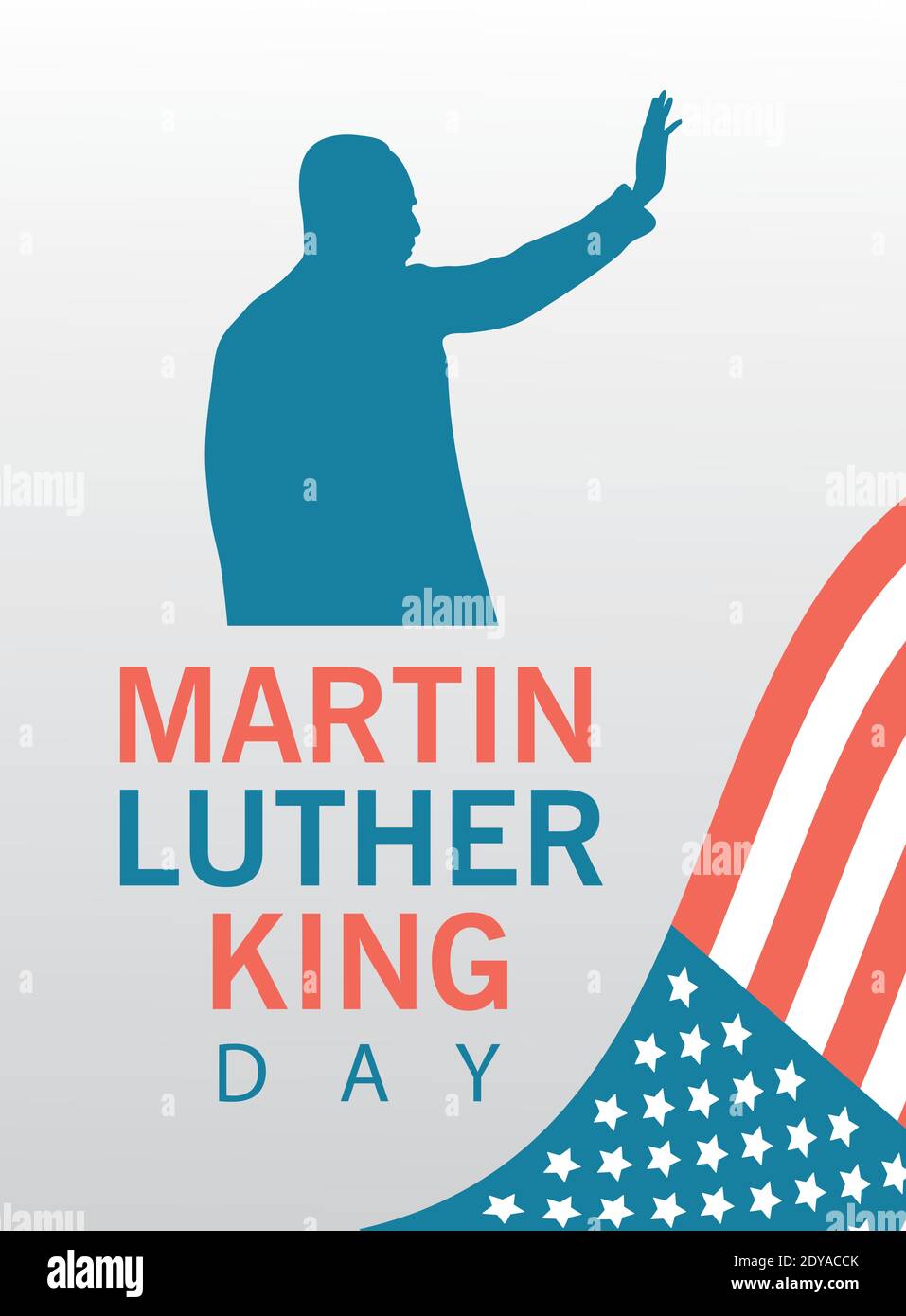 martin luther king silhouette celebration day with lettering and usa ...