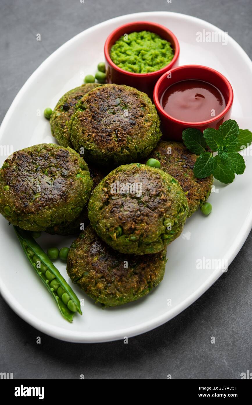 Hara bhara Kabab or Kebab is Indian vegetarian snack recipe served with ...