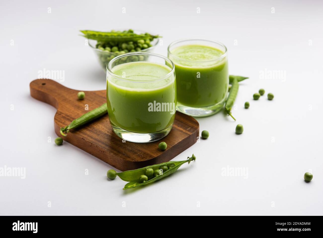 Green Peas Fresh Juice or smoothie or drink made using watana or vatana ...