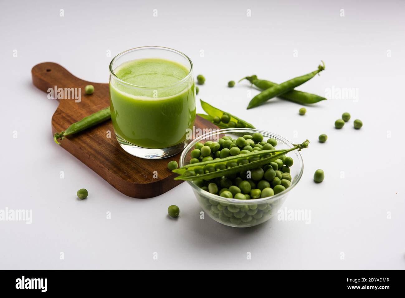 Green Peas Fresh Juice or smoothie or drink made using watana or vatana ...