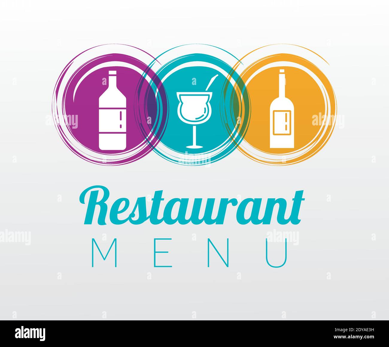 restaurant menu lettering and beverages icons vector illustration ...