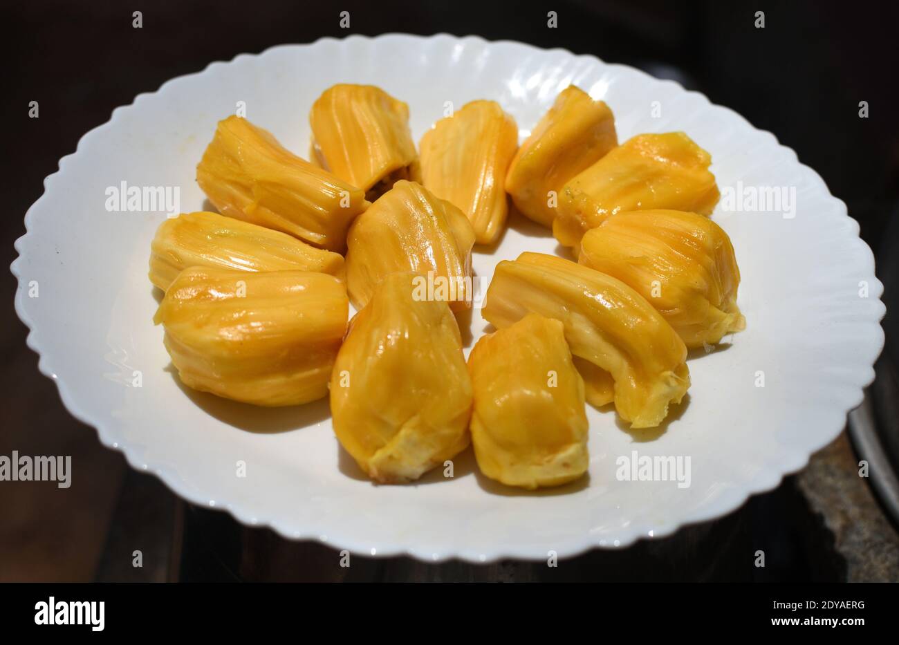 Yummy yellow jackfruit ready to serve Stock Photo - Alamy