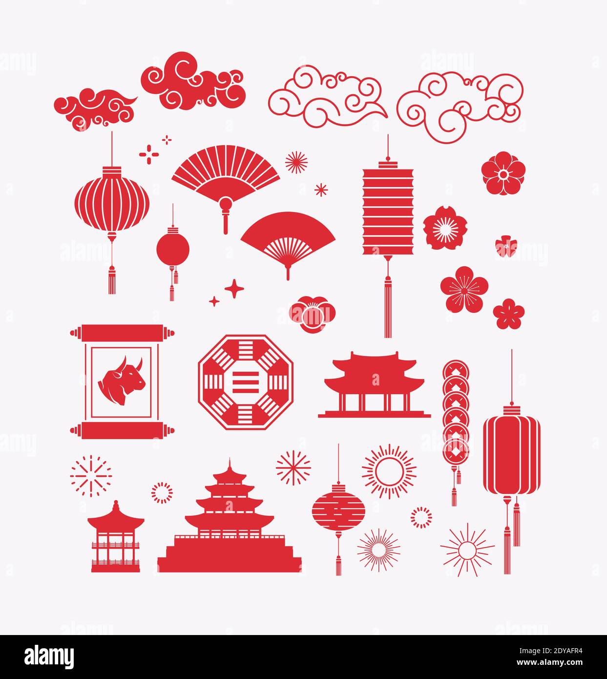 asian elements ses decorative collection of lanterns ornaments in ...