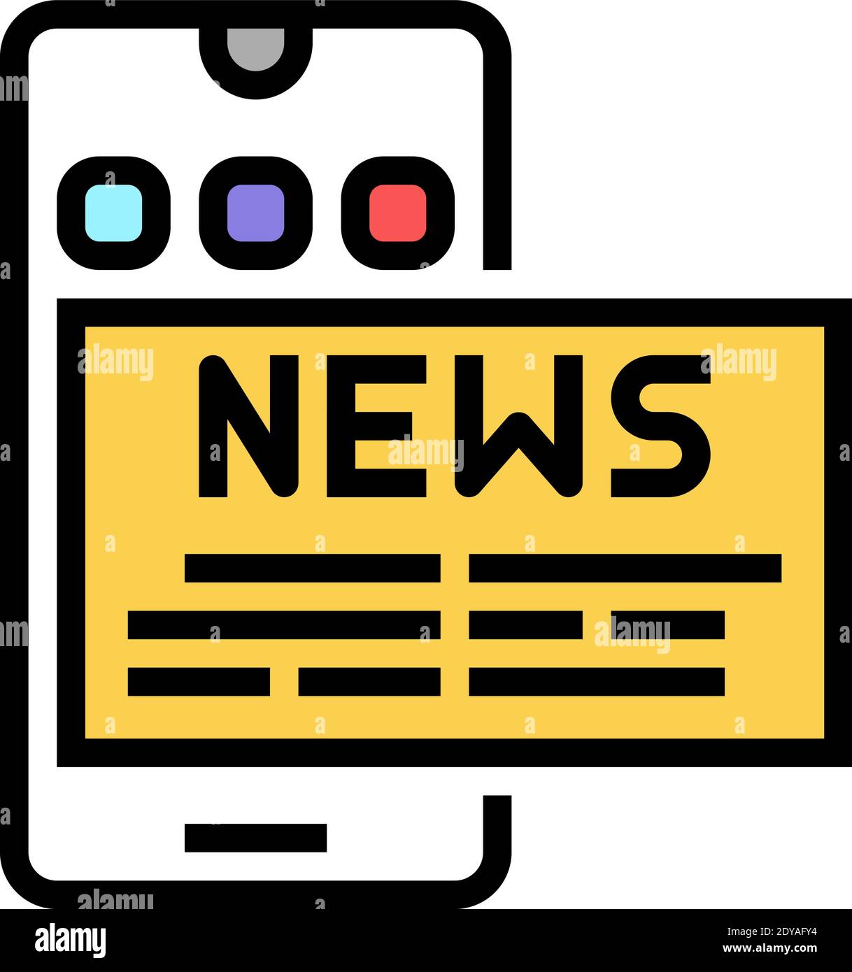 phone application news color icon vector illustration Stock Vector ...
