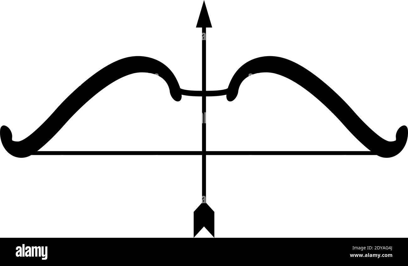 Arrow and bow black design of Weapon archery cupid and vintage theme ...