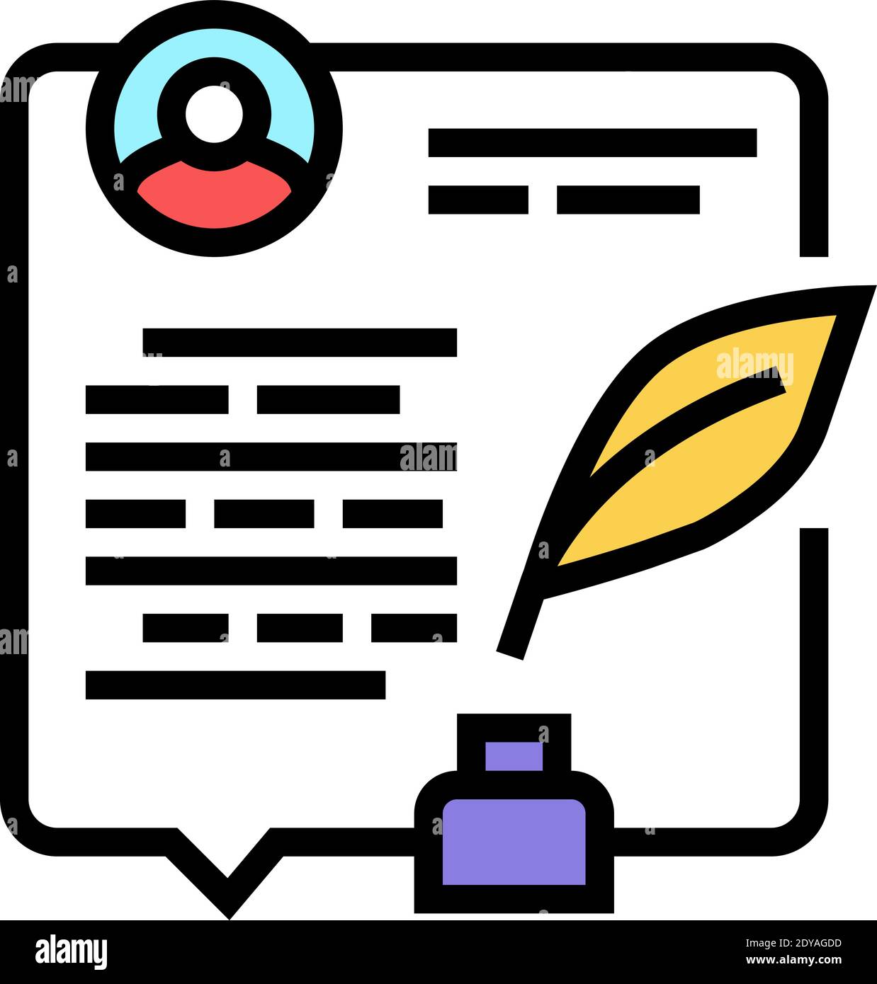 writing news article color icon vector illustration Stock Vector Image ...